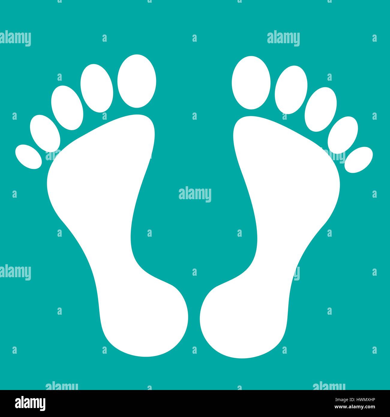 Footprint simple vector flat design in white Stock Vector Image & Art ...