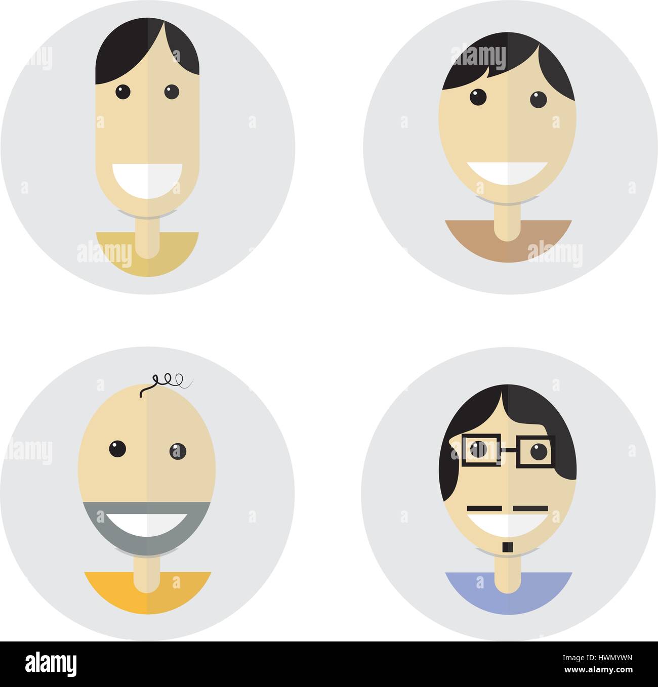 Flat designing faces Stock Vector Image & Art - Alamy