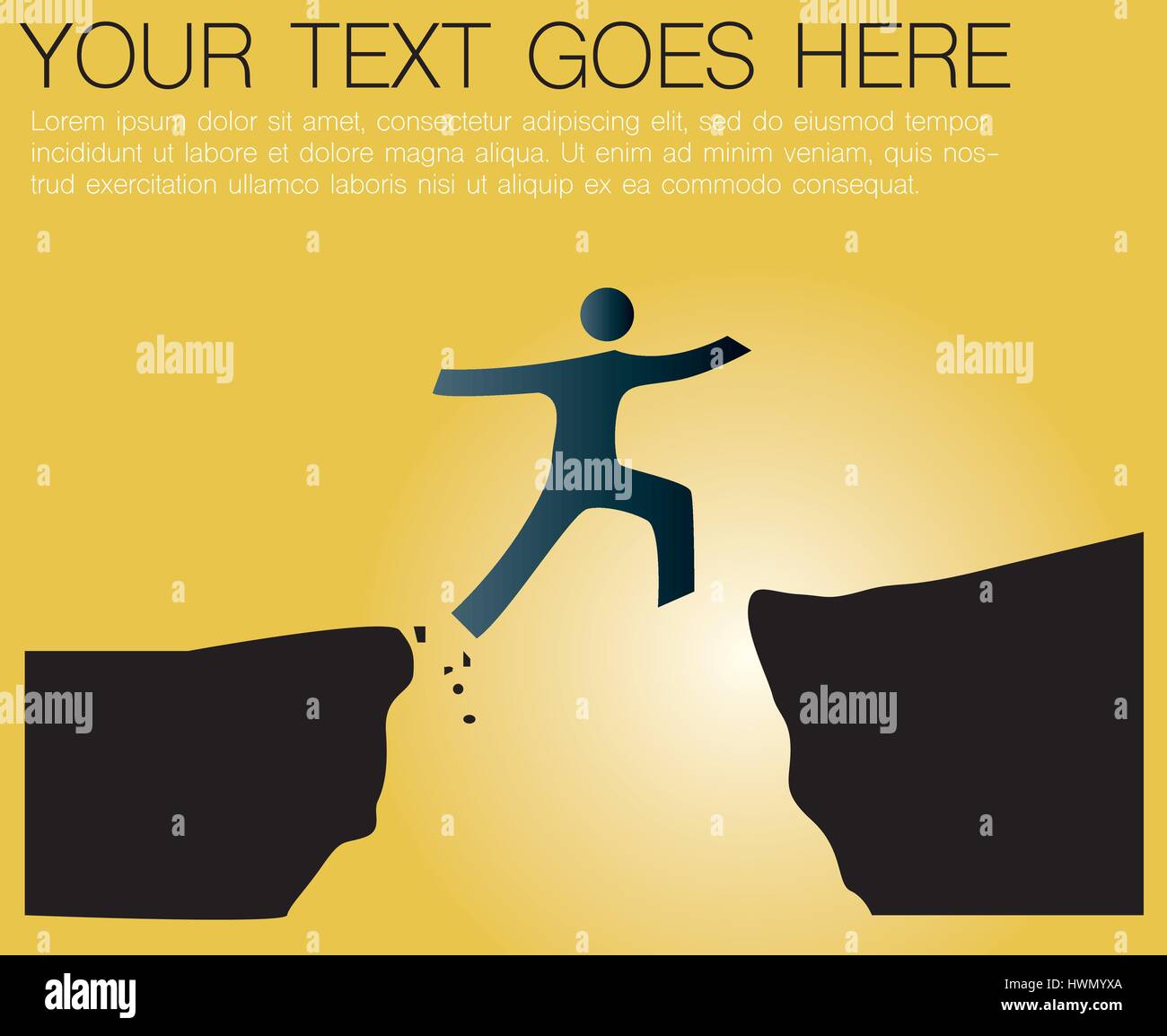 man jumping between two mountains Stock Vector Image & Art - Alamy