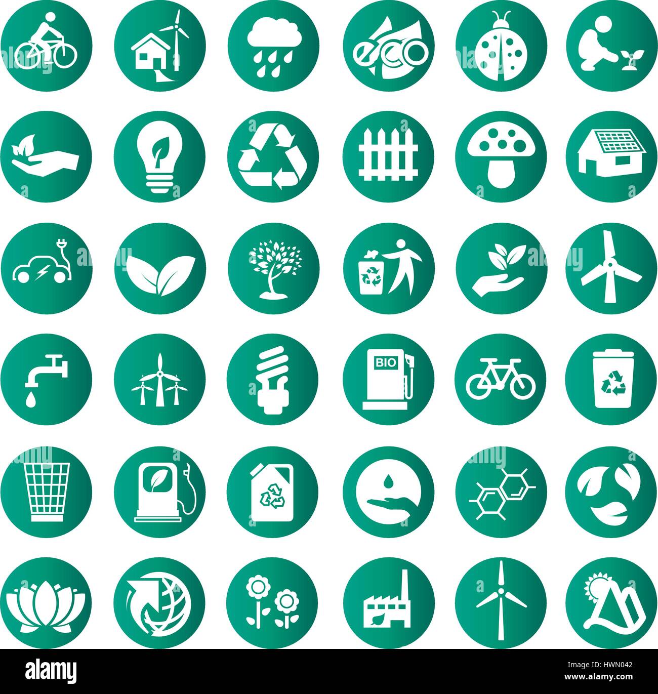 vector green eco icons set Stock Vector Image & Art - Alamy