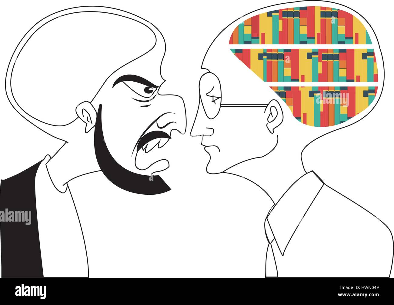 education and non education - non educated man shouting and educated ...