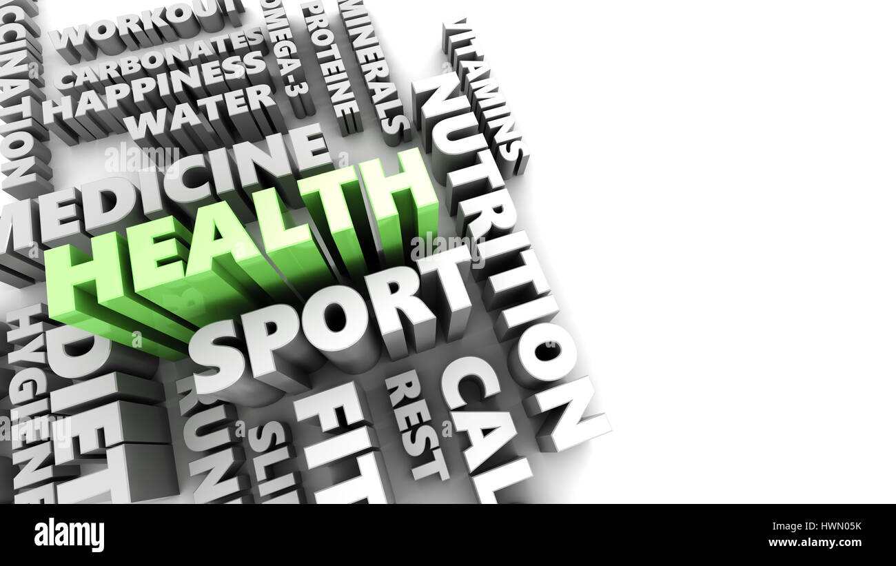 3d illustration of health components concept Stock Photo - Alamy