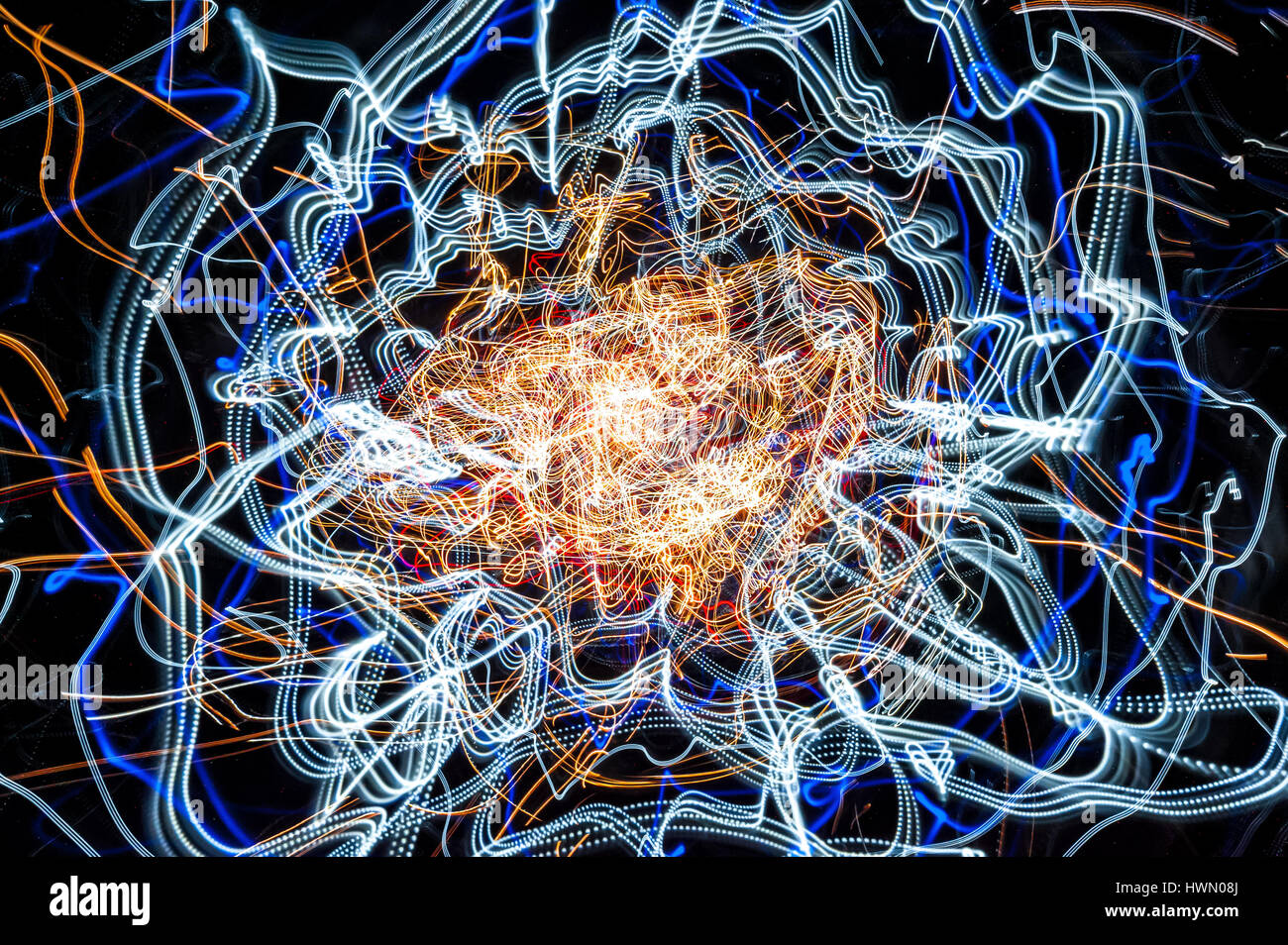 random light-trail motion blur fireball Stock Photo - Alamy