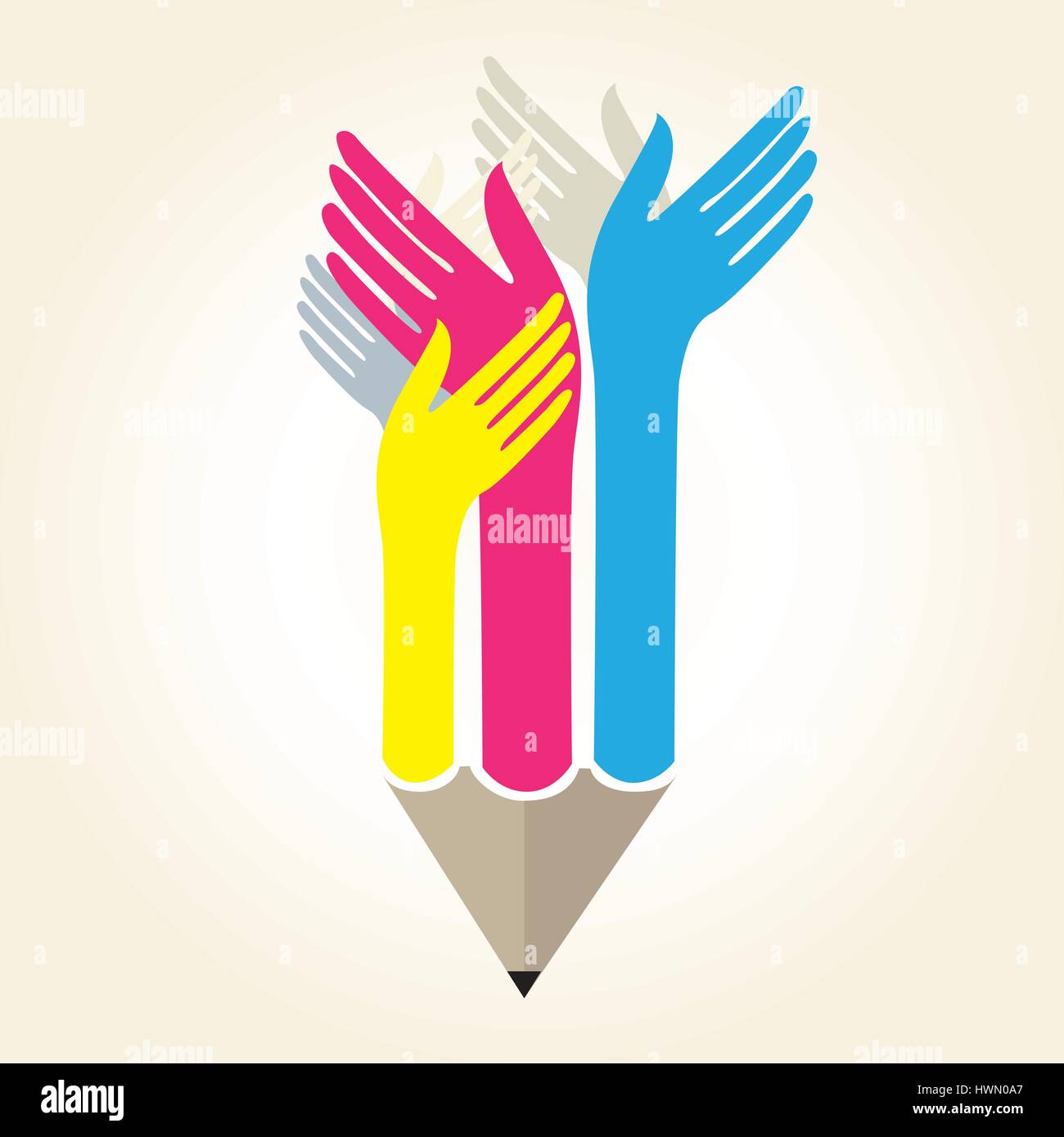 pencil with hands - educational concept Stock Vector Image & Art - Alamy