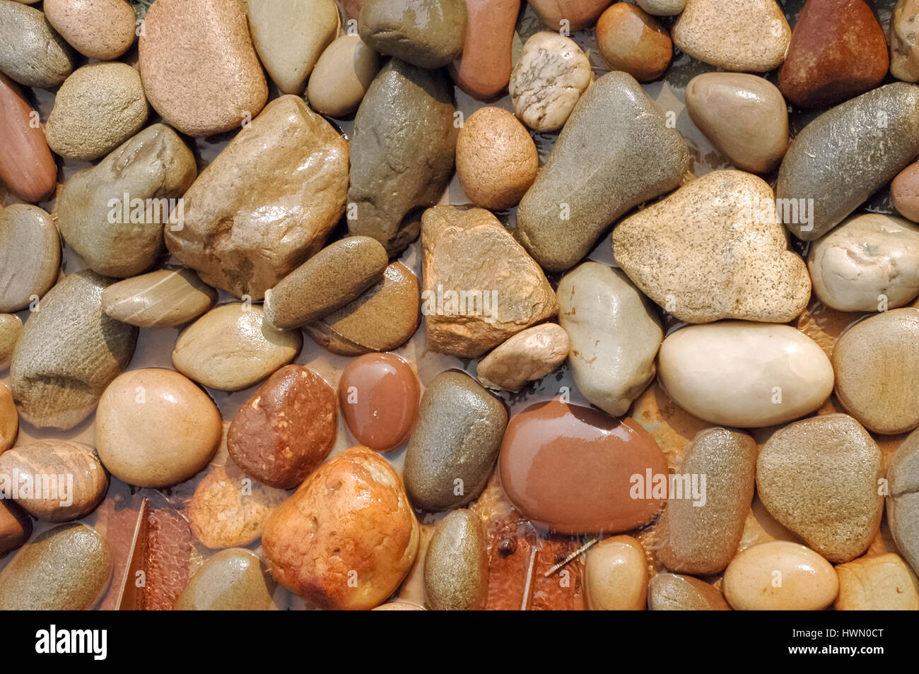background of wet stone and pebbles Stock Photo - Alamy