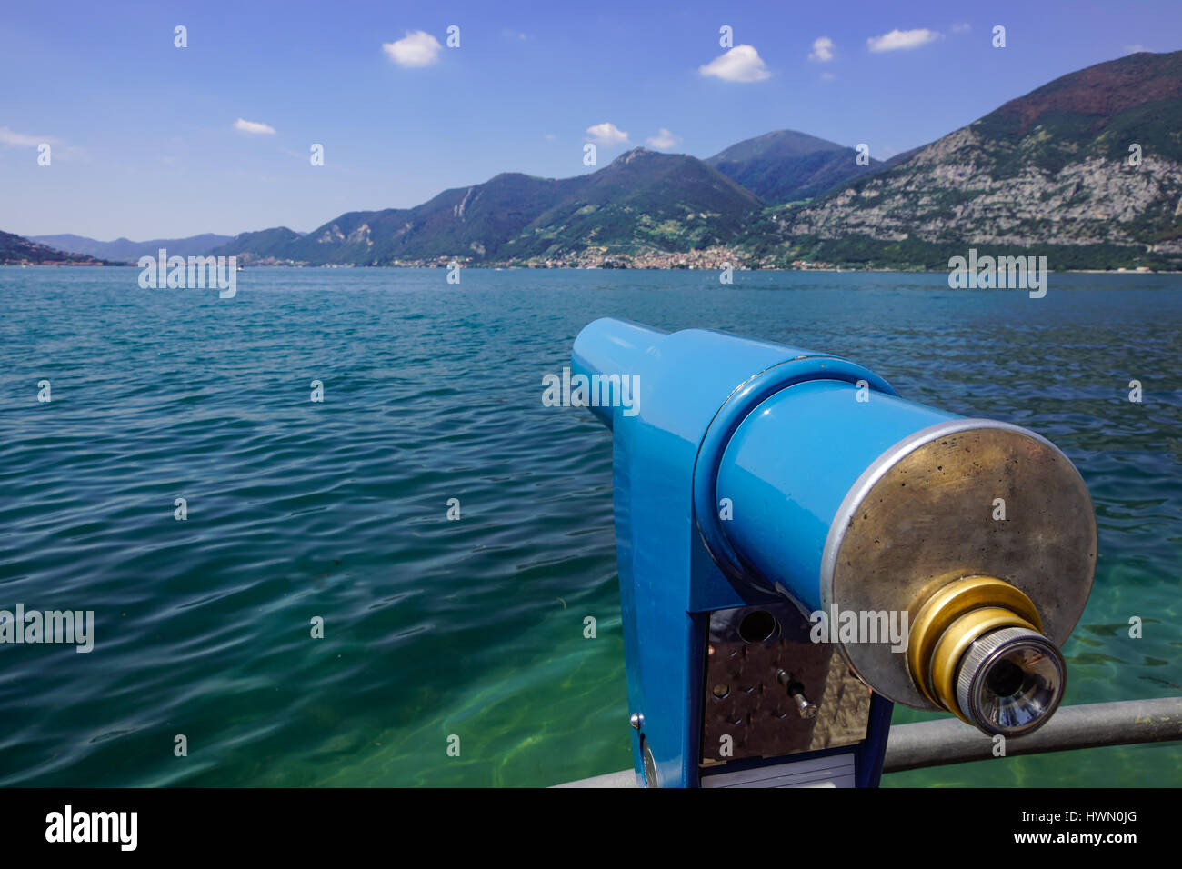 Public binocular telescope (binoscope) on the top of observation deck ...