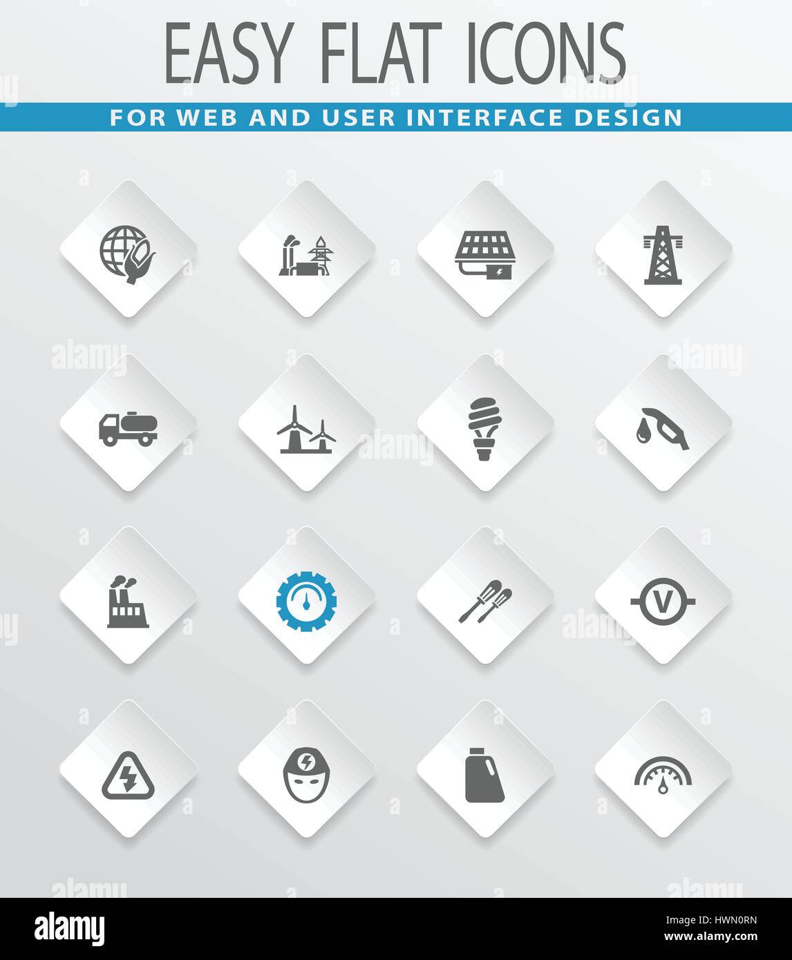 Alternative energy easy flat web icons for user interface design Stock ...