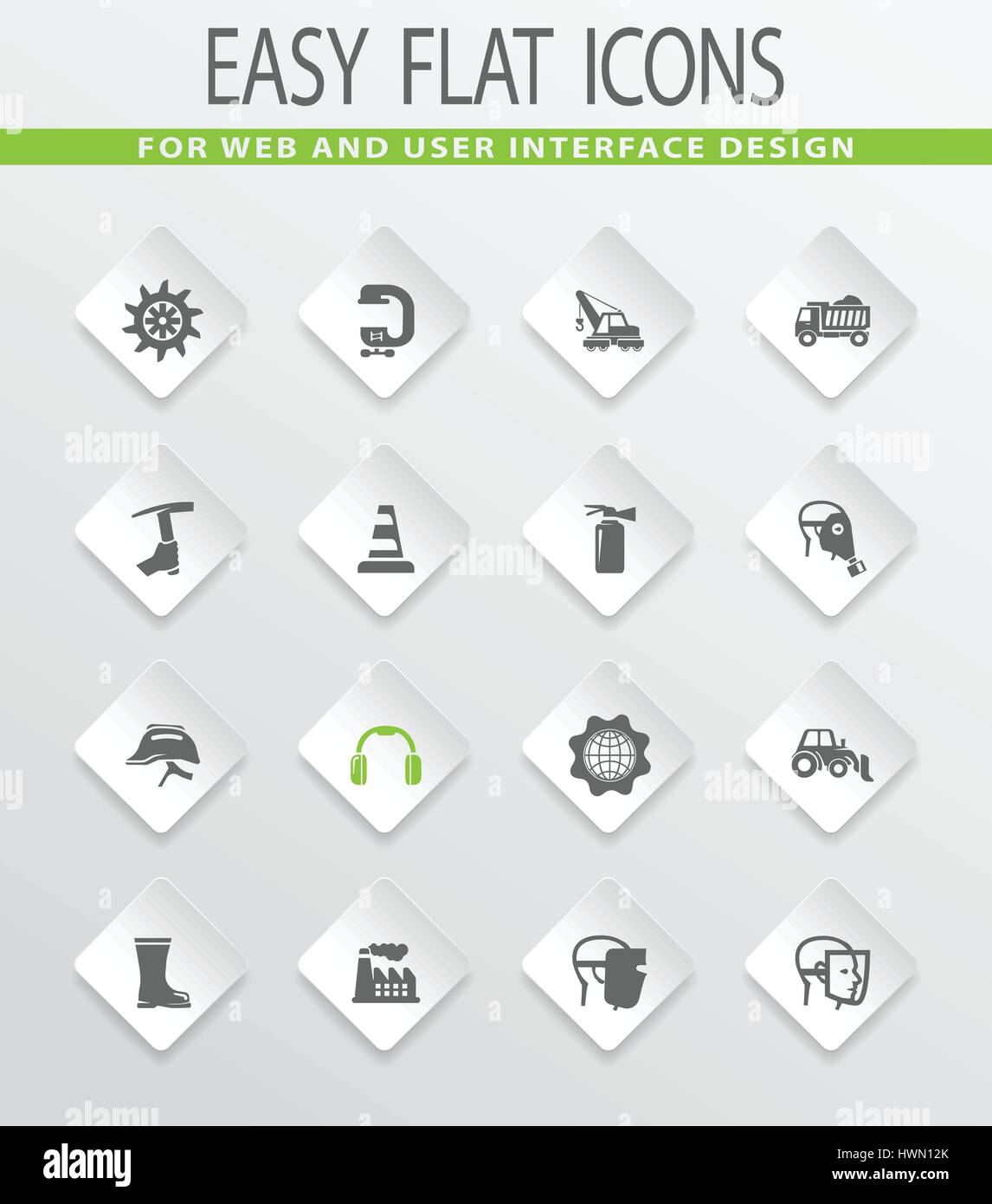 Industrial easy flat web icons for user interface design Stock Vector ...
