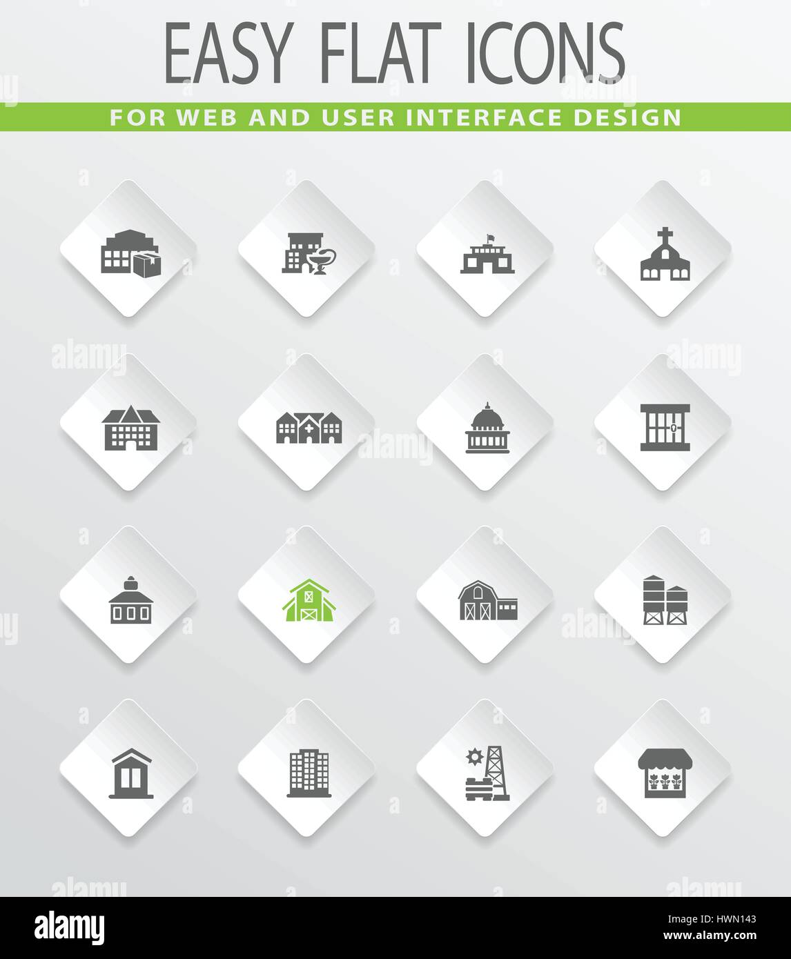 Infrastucture of the city easy flat web icons for user interface design ...