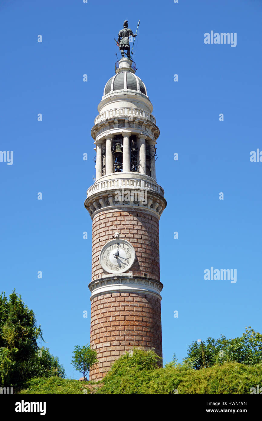 brick clock tower in Italy Stock Photo - Alamy