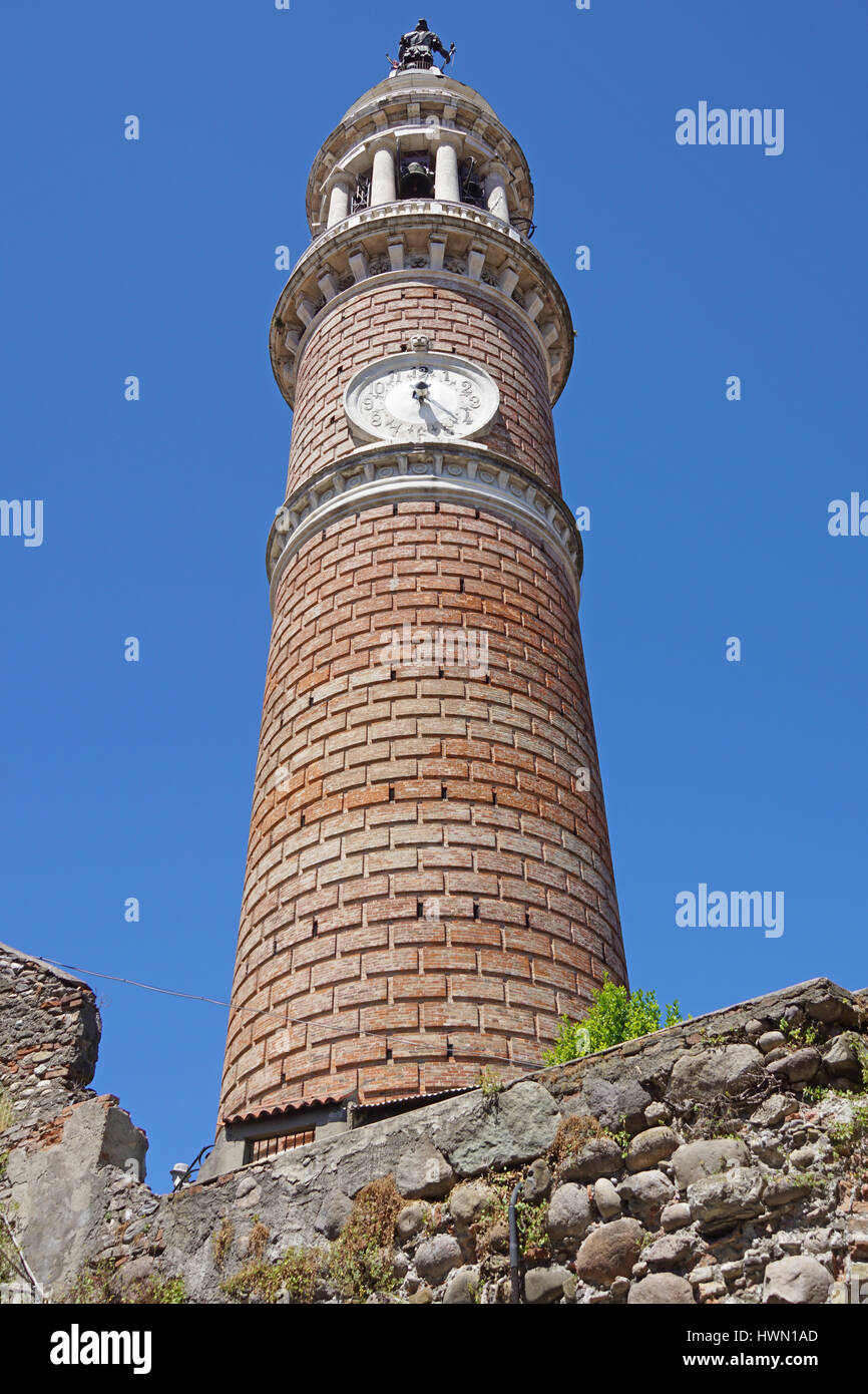 brick clock tower in Italy Stock Photo - Alamy