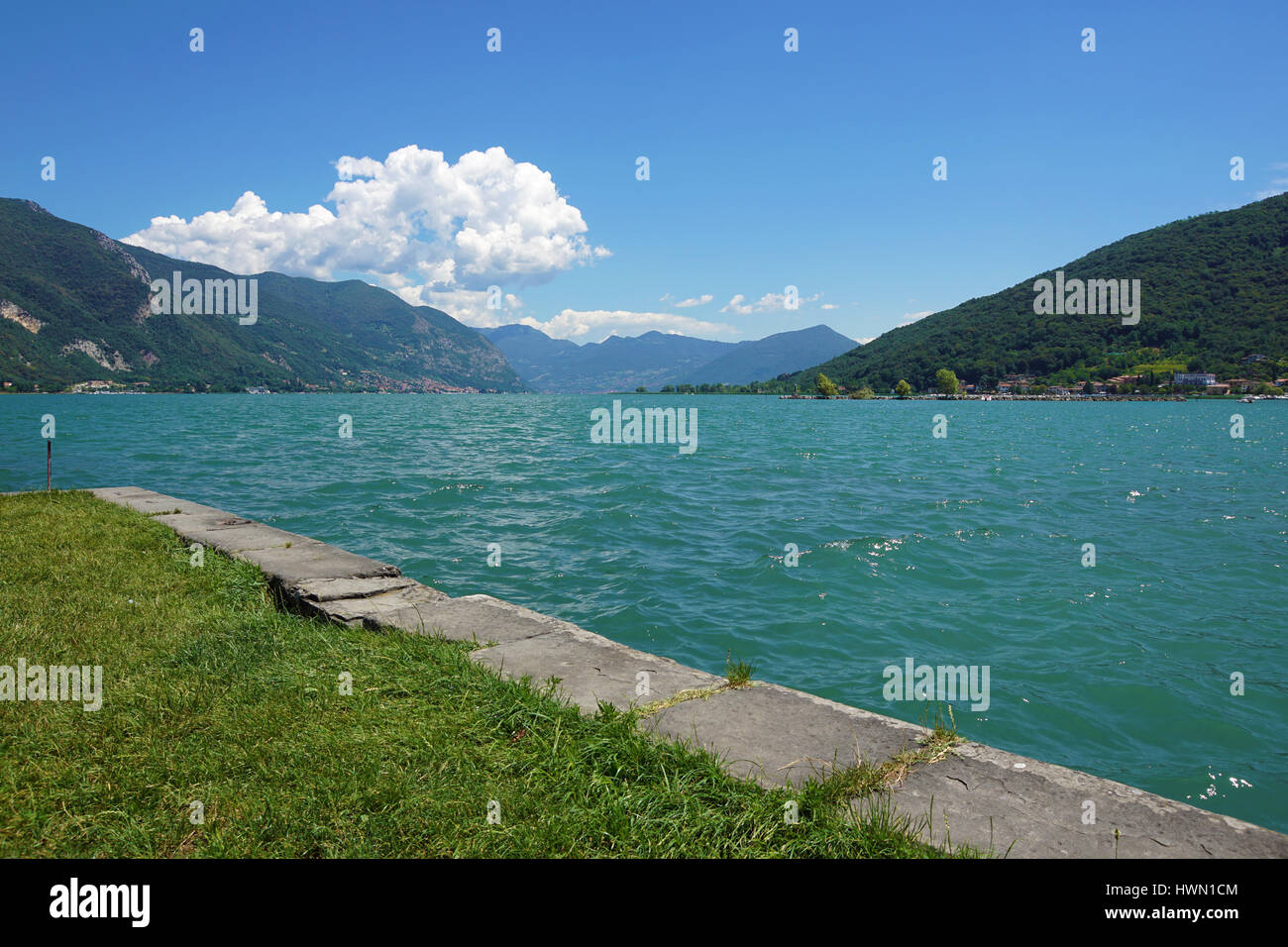 View above big beautiful lake Stock Photo - Alamy