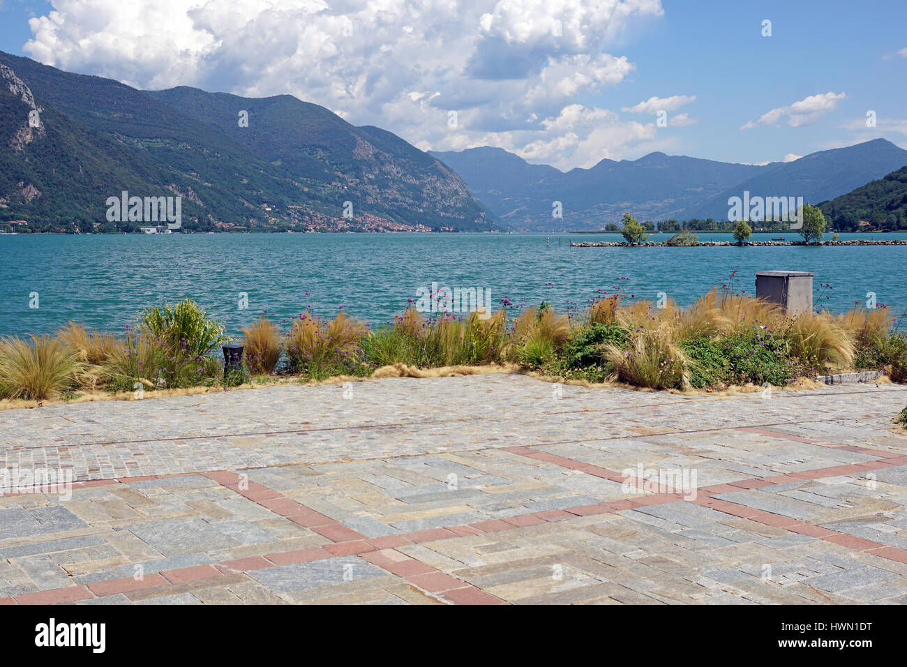 View above big beautiful lake Stock Photo - Alamy