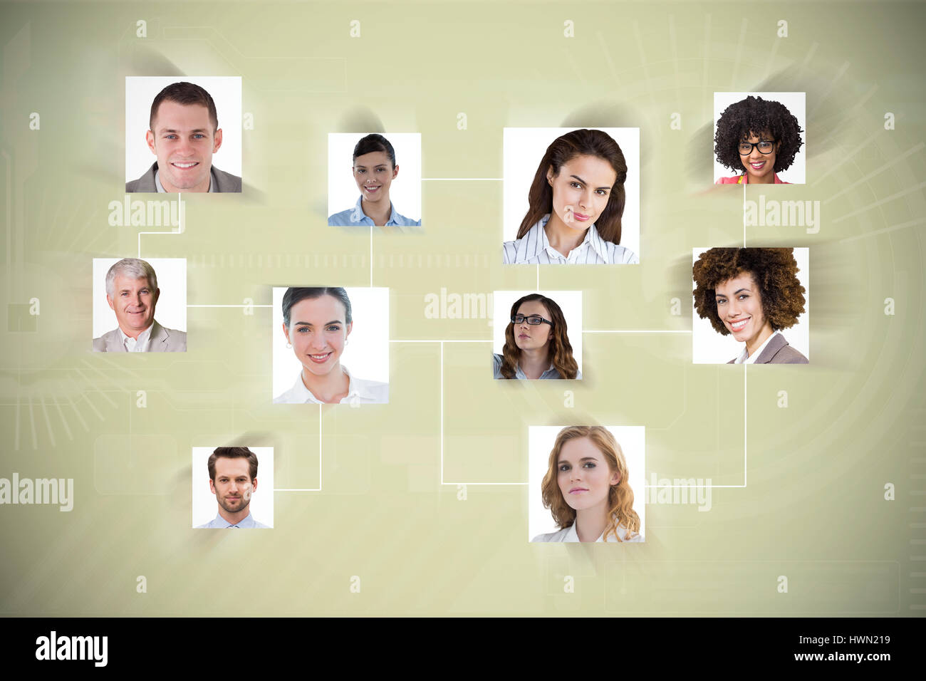 Connection between people against light green background Stock Photo ...