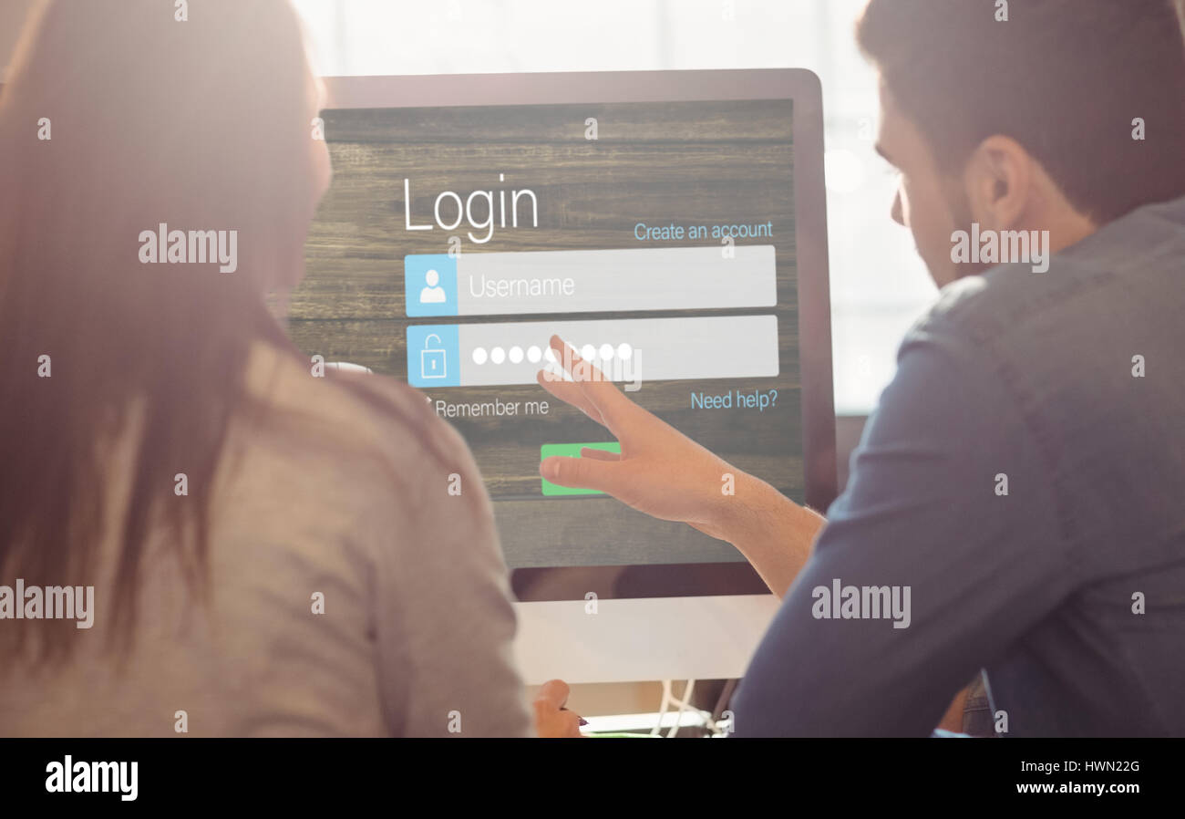 Login computer colleague hi-res stock photography and images - Alamy