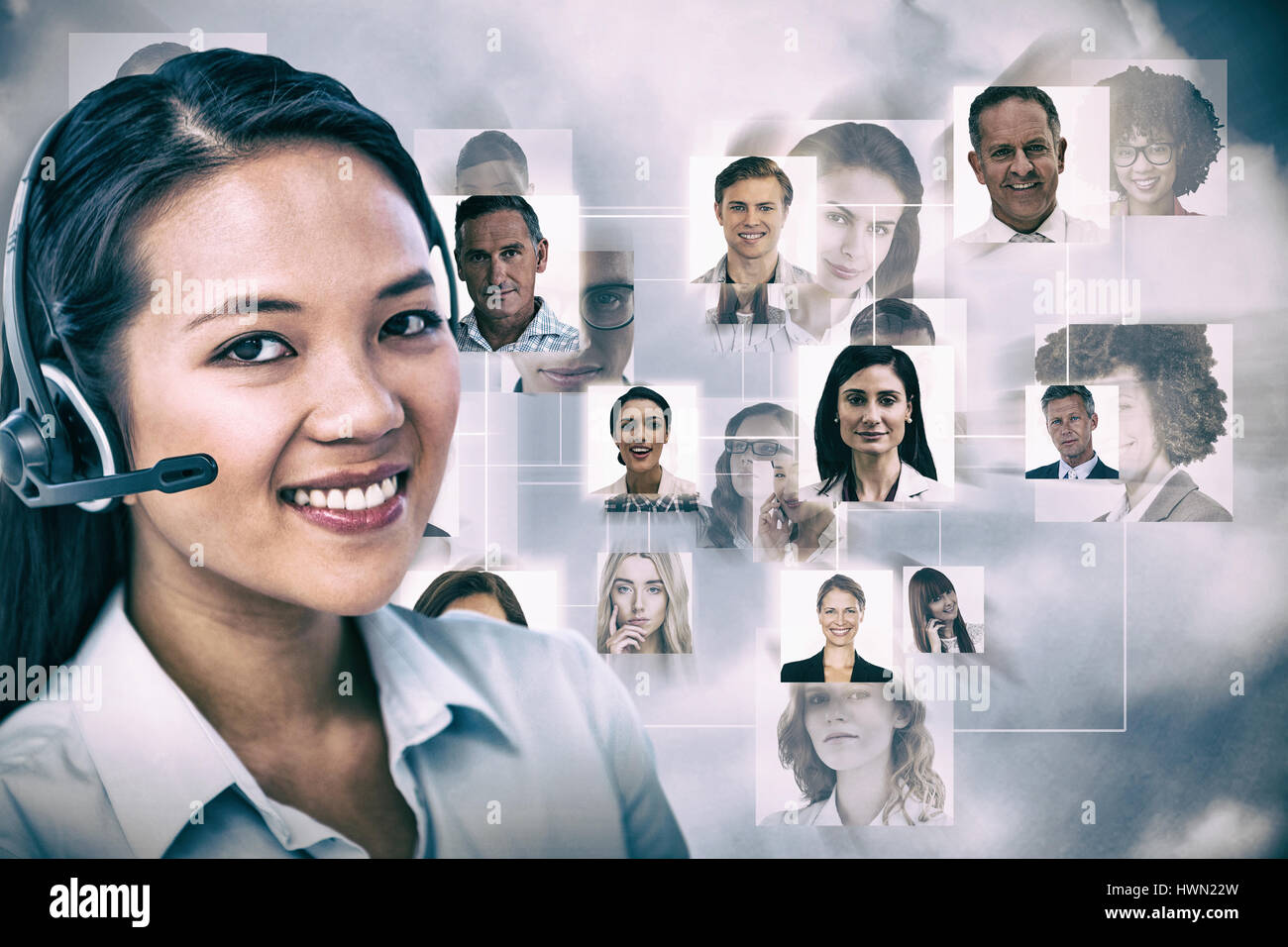 Using animation woman interacting digital hi-res stock photography and ...