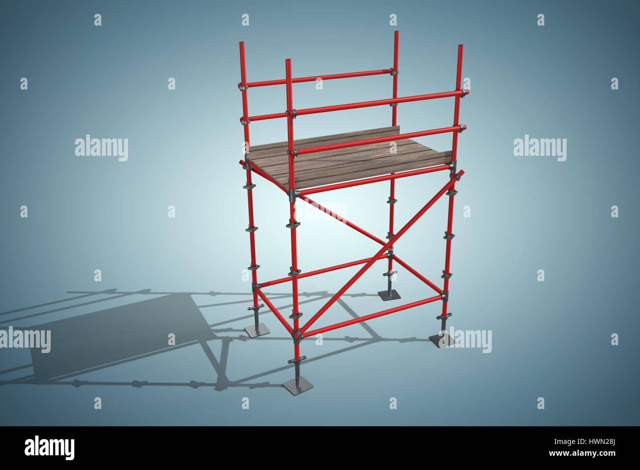 3d image of red scaffolding structure against grey vignette Stock Photo ...