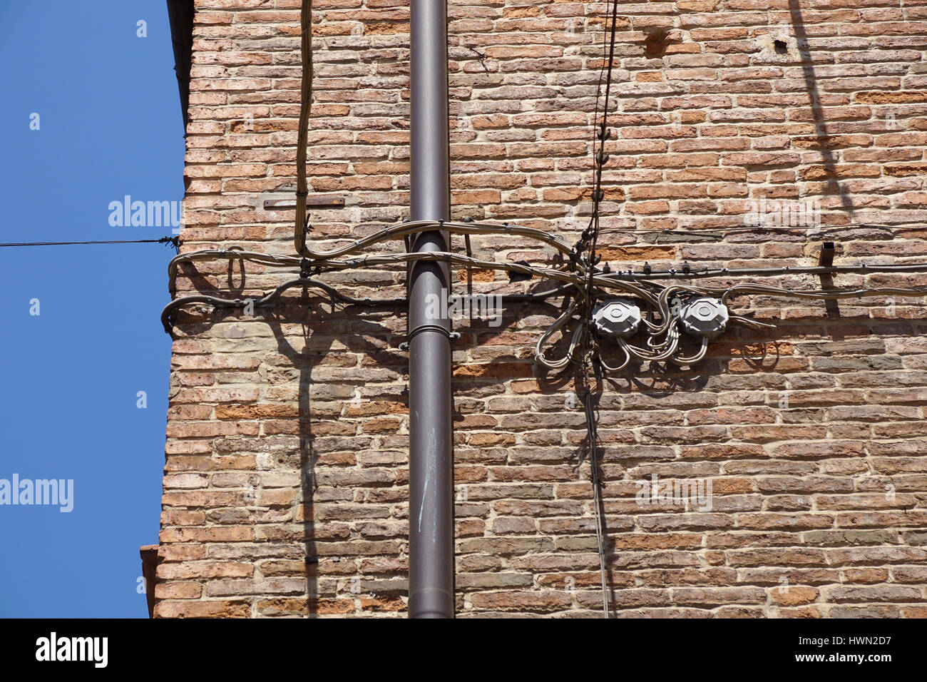 cable and tube on the wall Stock Photo - Alamy