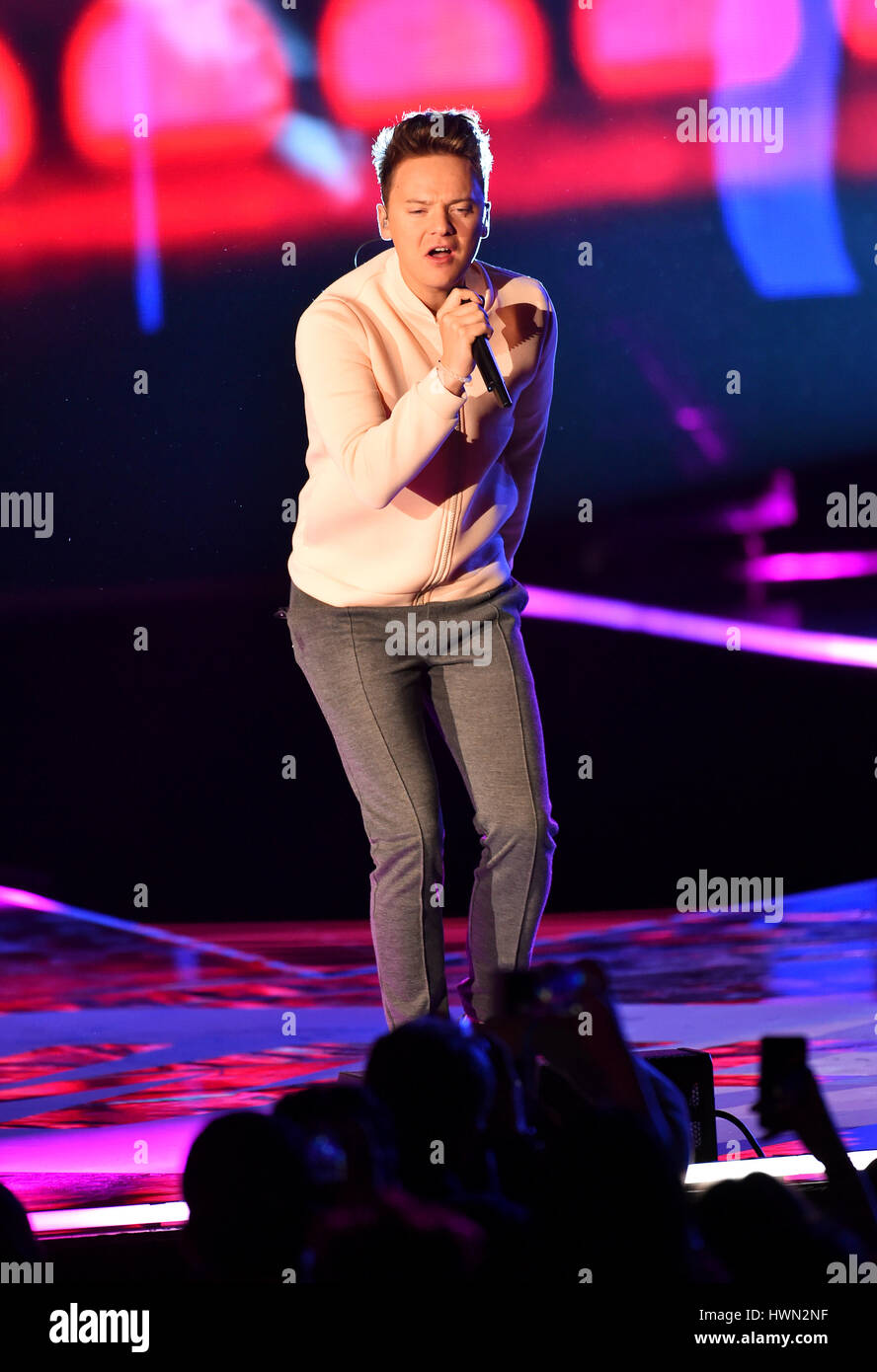 Conor Maynard on stage at the We Day UK charity event and concert, The ...