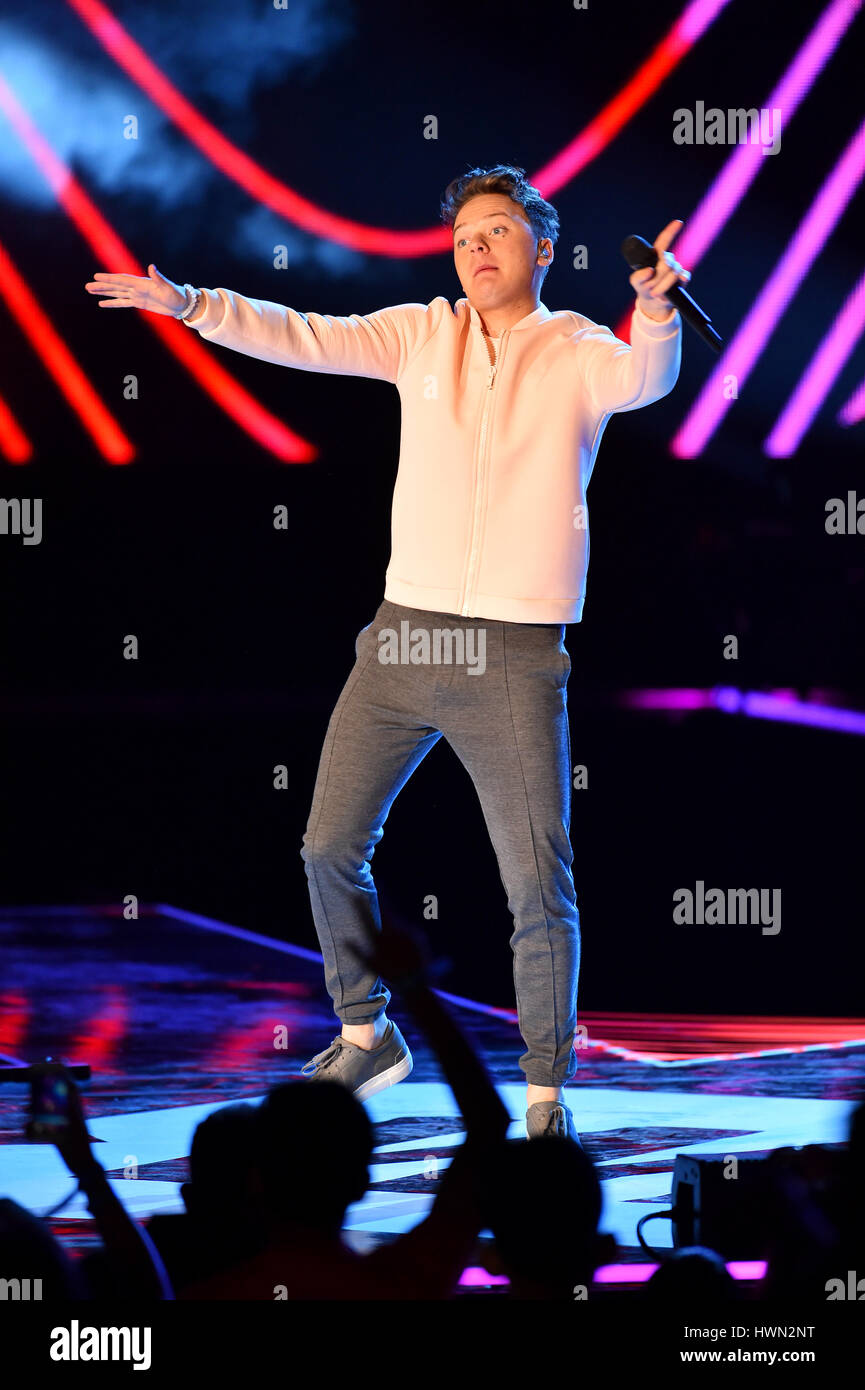Conor Maynard on stage at the We Day UK charity event and concert, The ...