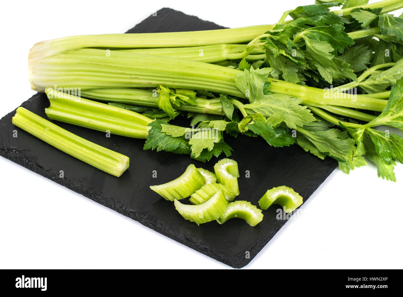 Bunch of fresh celery stalk with leaves Stock Photo - Alamy