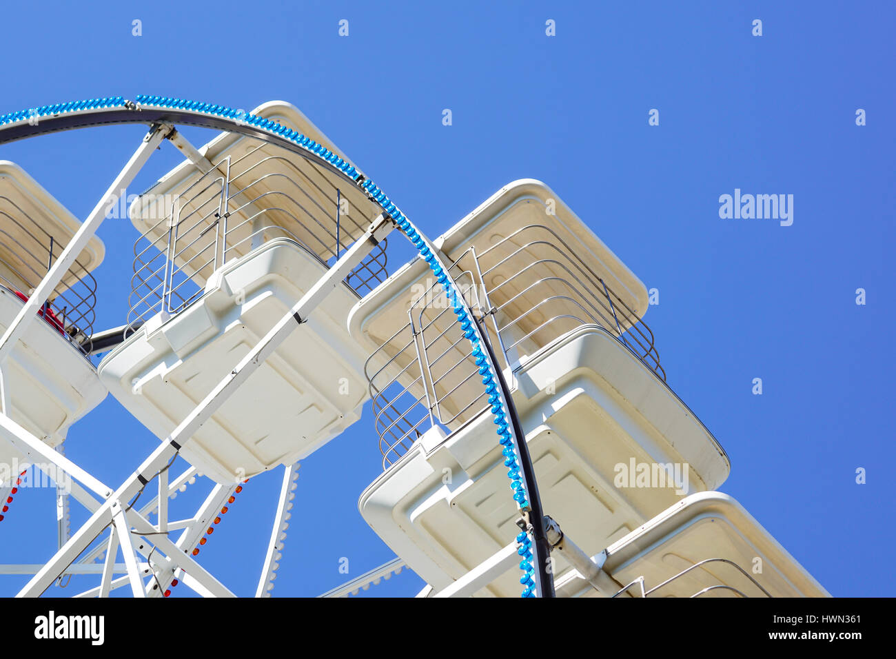 Underside view of a ferris wheel rotating downward Stock Photo - Alamy