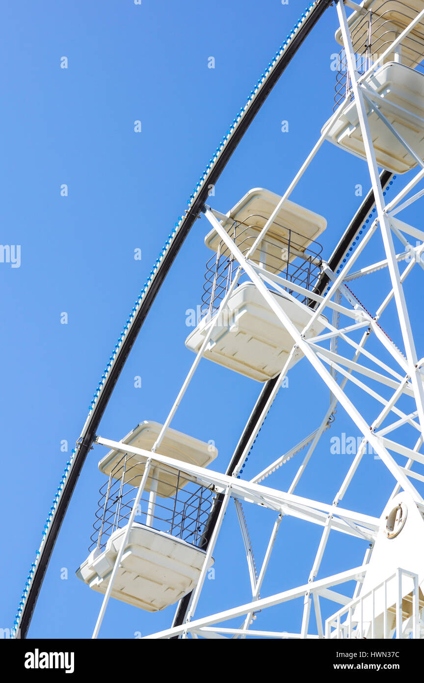 Underside view of a ferris wheel rotating downward Stock Photo - Alamy