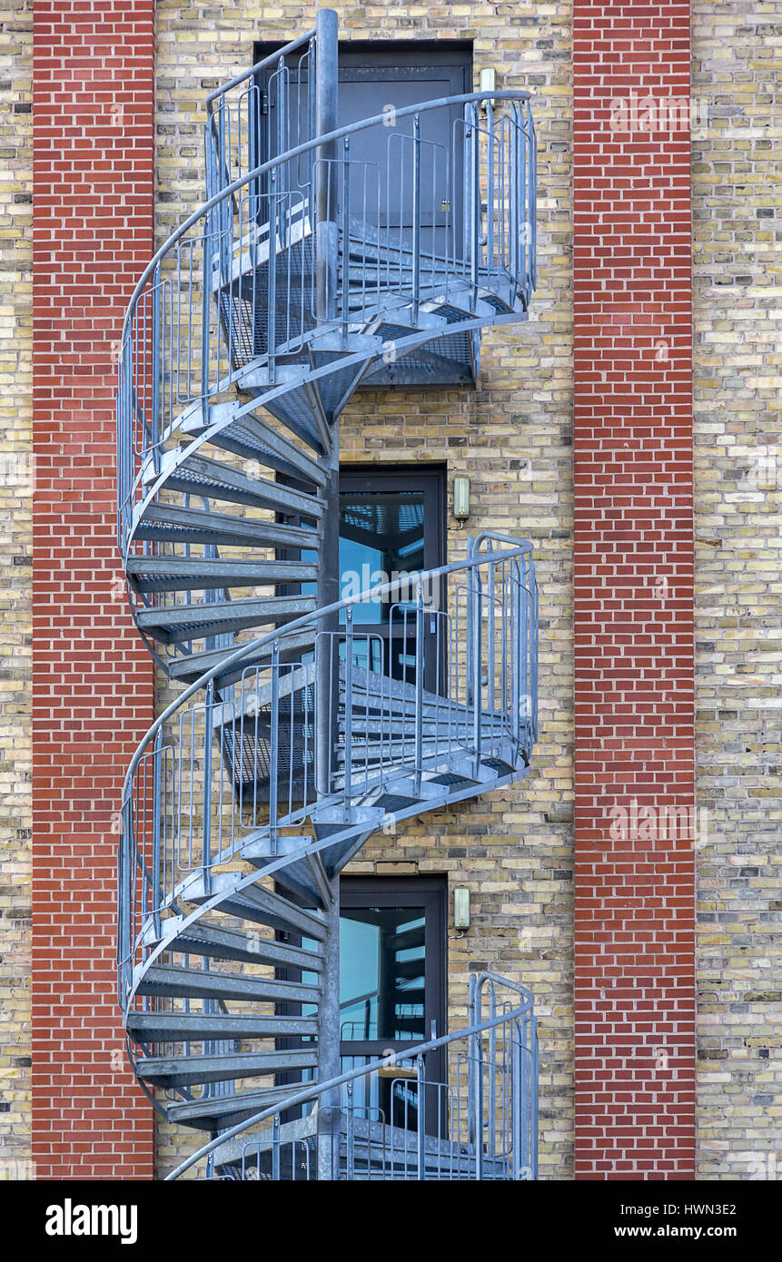 Structures of the city - Spiral staircase at the exterior of an modern ...