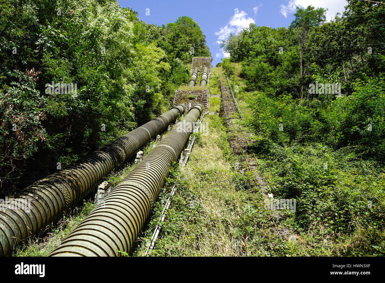 penstock water pipes in a hydroelectric power plant Stock Photo - Alamy