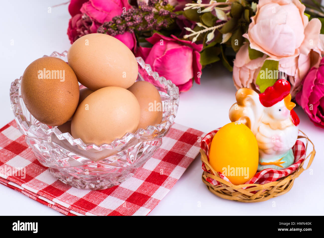 Easter symbol chicken eggs Stock Photo - Alamy