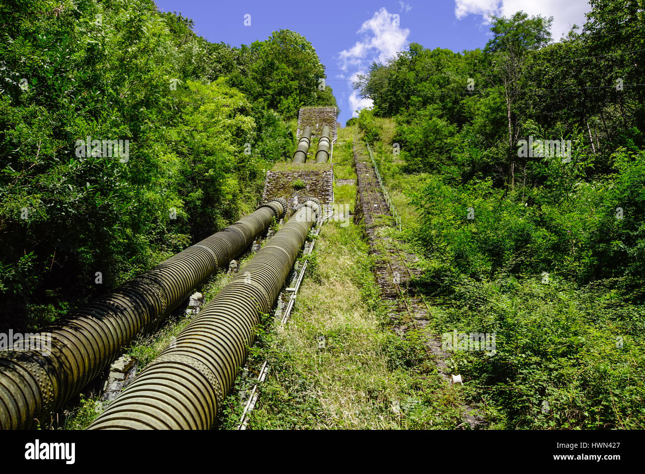 penstock water pipes in a hydroelectric power plant Stock Photo - Alamy