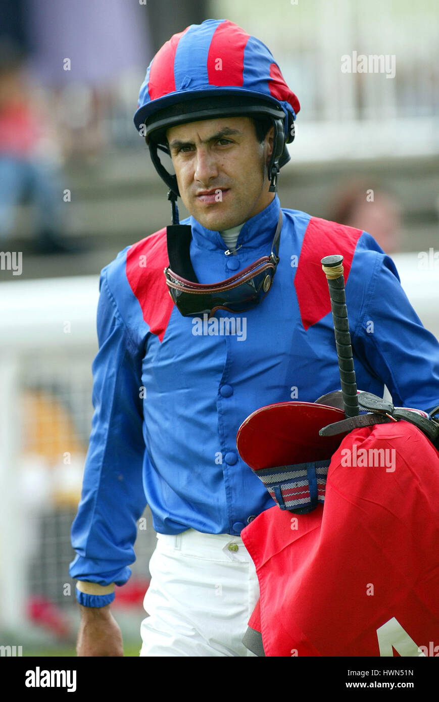 DARRYLL HOLLAND JOCKEY YORK RACECOURSE YORK 22 August 2002 Stock Photo ...