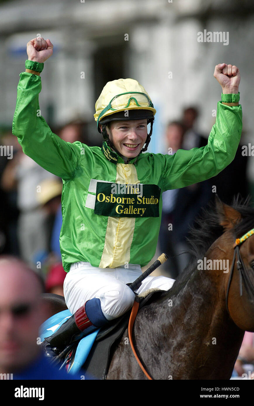 JAMIE SPENCER JOCKEY YORK RACECOURSE YORK 22 August 2002 Stock Photo ...