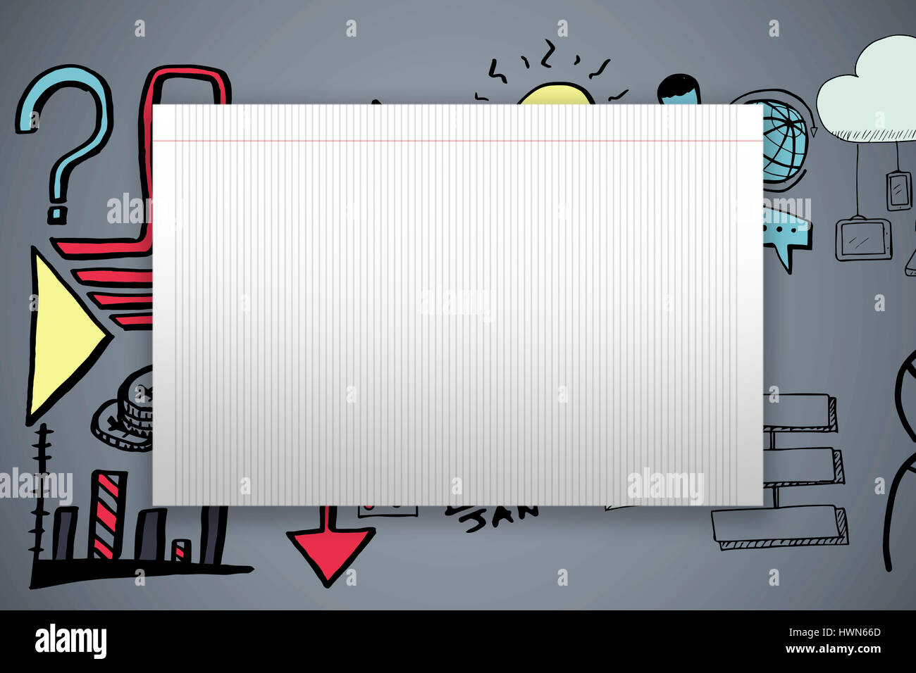 Single lined blank paper against dark grey background Stock Photo - Alamy