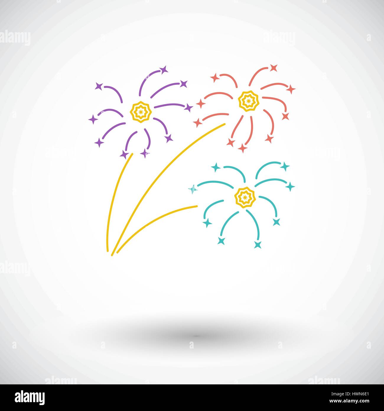 Firework. Single flat icon on white background. Vector illustration ...