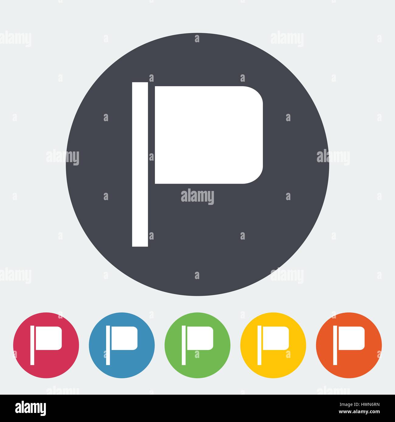 Flag. Single flat icon on the circle. Vector illustration Stock Vector ...
