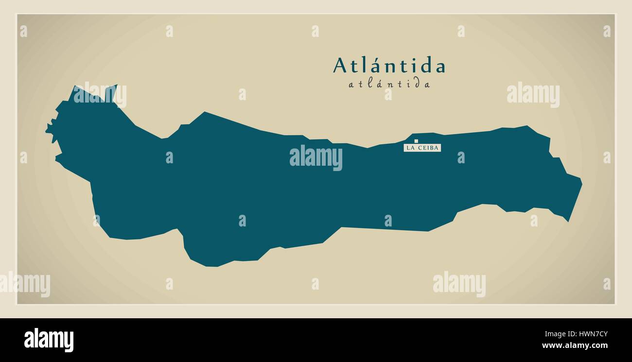 Modern Map - Atlantida HN Stock Vector Image & Art - Alamy
