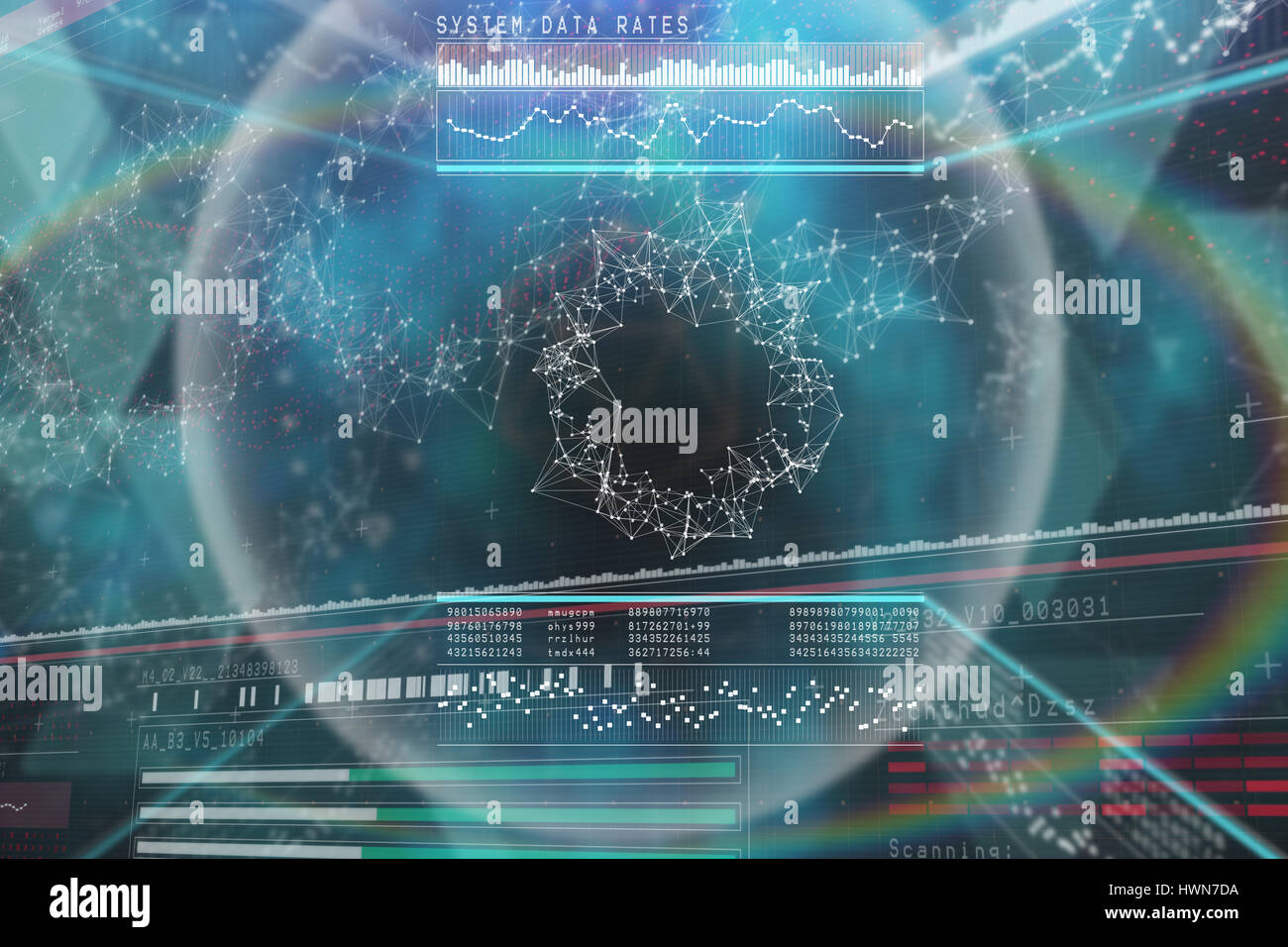 System data rates with graphical representation against genes diagram ...