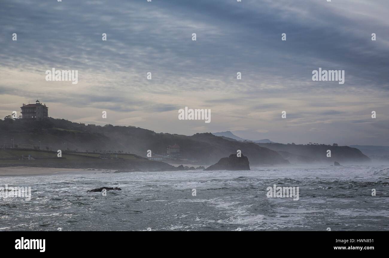 France, Pyrennees Atlantique, Basque Country, Biarritz, castle of ...