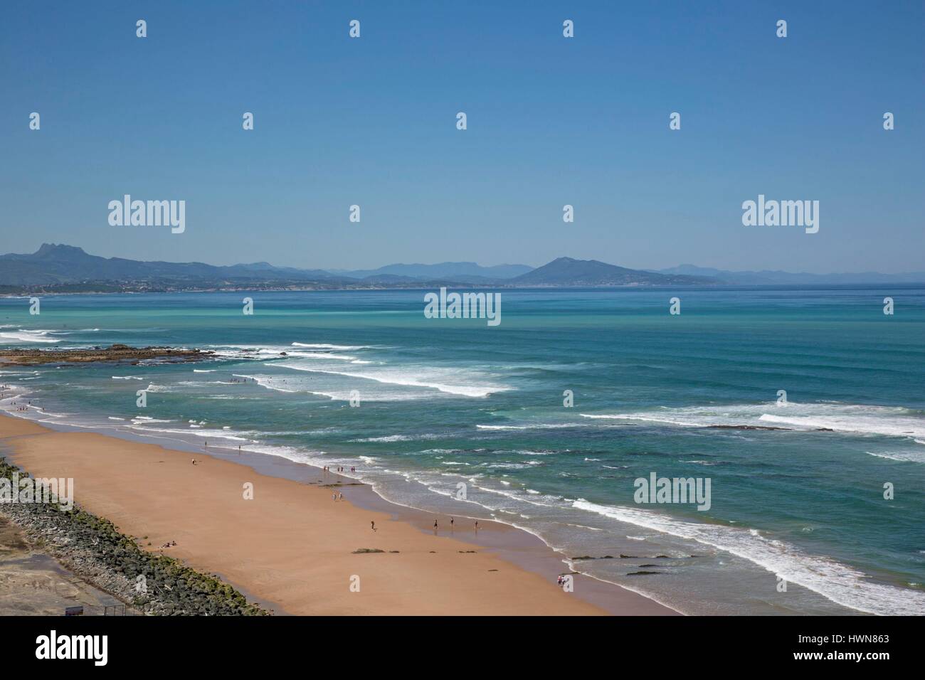 France, Pyrennees Atlantique, Basque Country, Biarritz, beaches of the ...