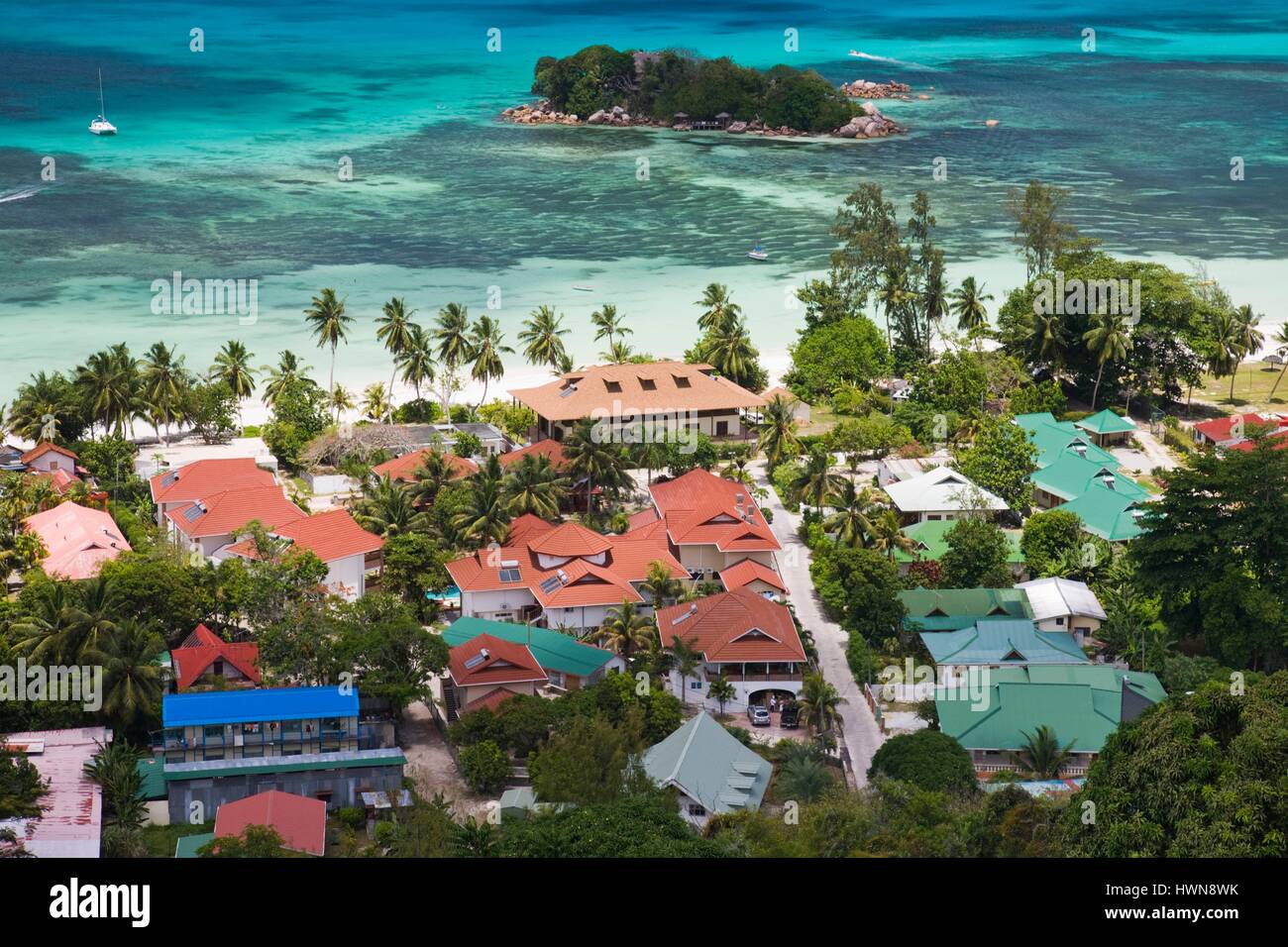 Praslin island aerial hi-res stock photography and images - Alamy