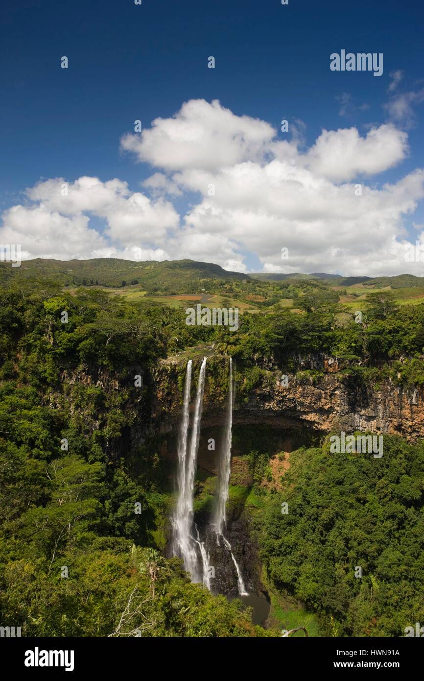 Mauritius, Western Mauritius, Chamarel, Chamarel Waterfall Stock Photo ...