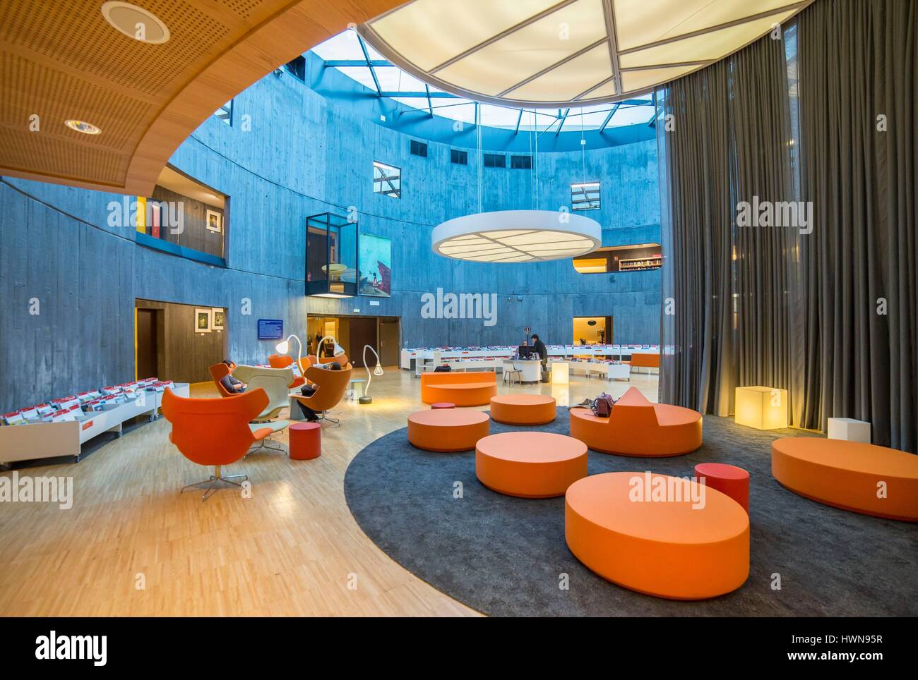 France, Normandy, Seine Maritime, Le Havre, the small Volcan, library ...