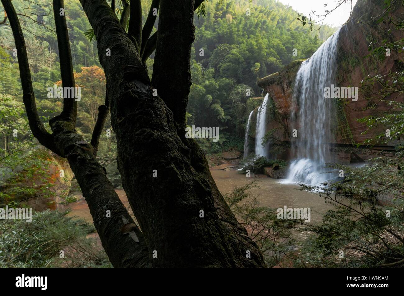 China, Guizhou, Chishui, Danxia National Geological Park Stock Photo ...