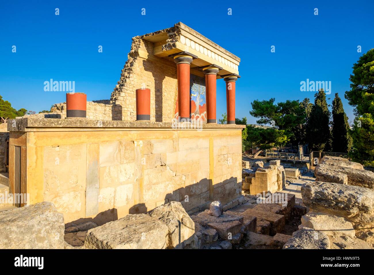 Greece, Crete, Heraklion, the archeological Minoan site of Knossos ...
