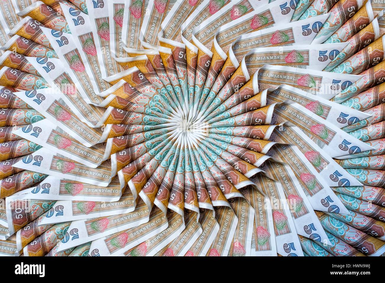 Myanmar (Burma), Mandalay region, Mandalay, bank notes Stock Photo - Alamy