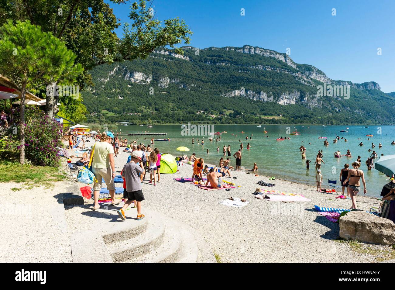 France, Savoie, Aix-les-Bains, the beach of Châtillon Stock Photo - Alamy