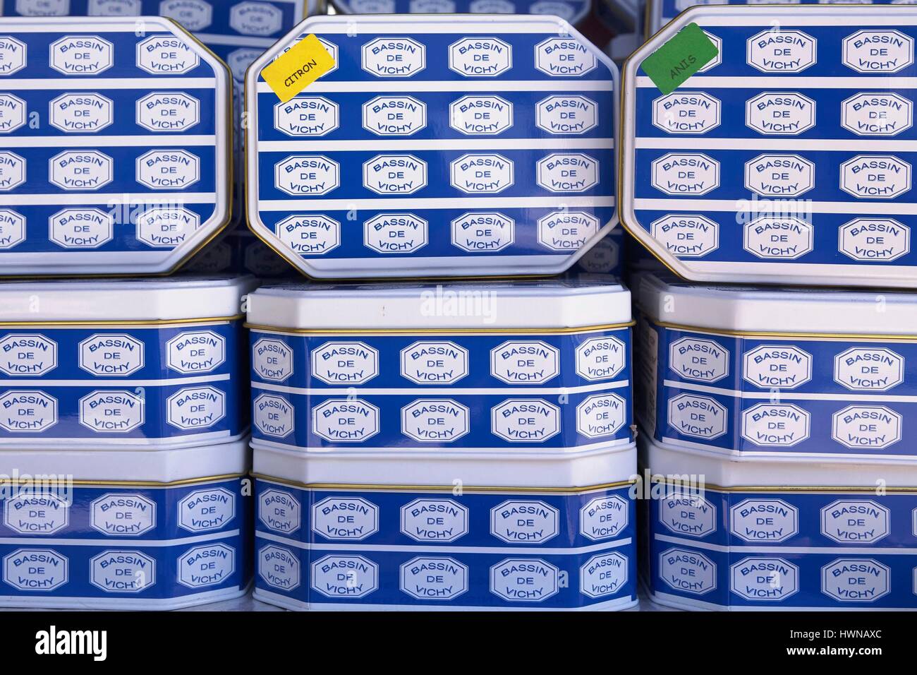 France, Allier, Vichy, Boxes of Vichy tablets Stock Photo - Alamy
