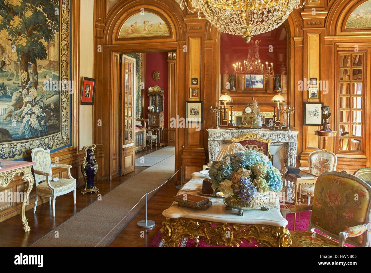 France, Allier, Moulins, Mantin House, salon of Louis Mantin Stock ...