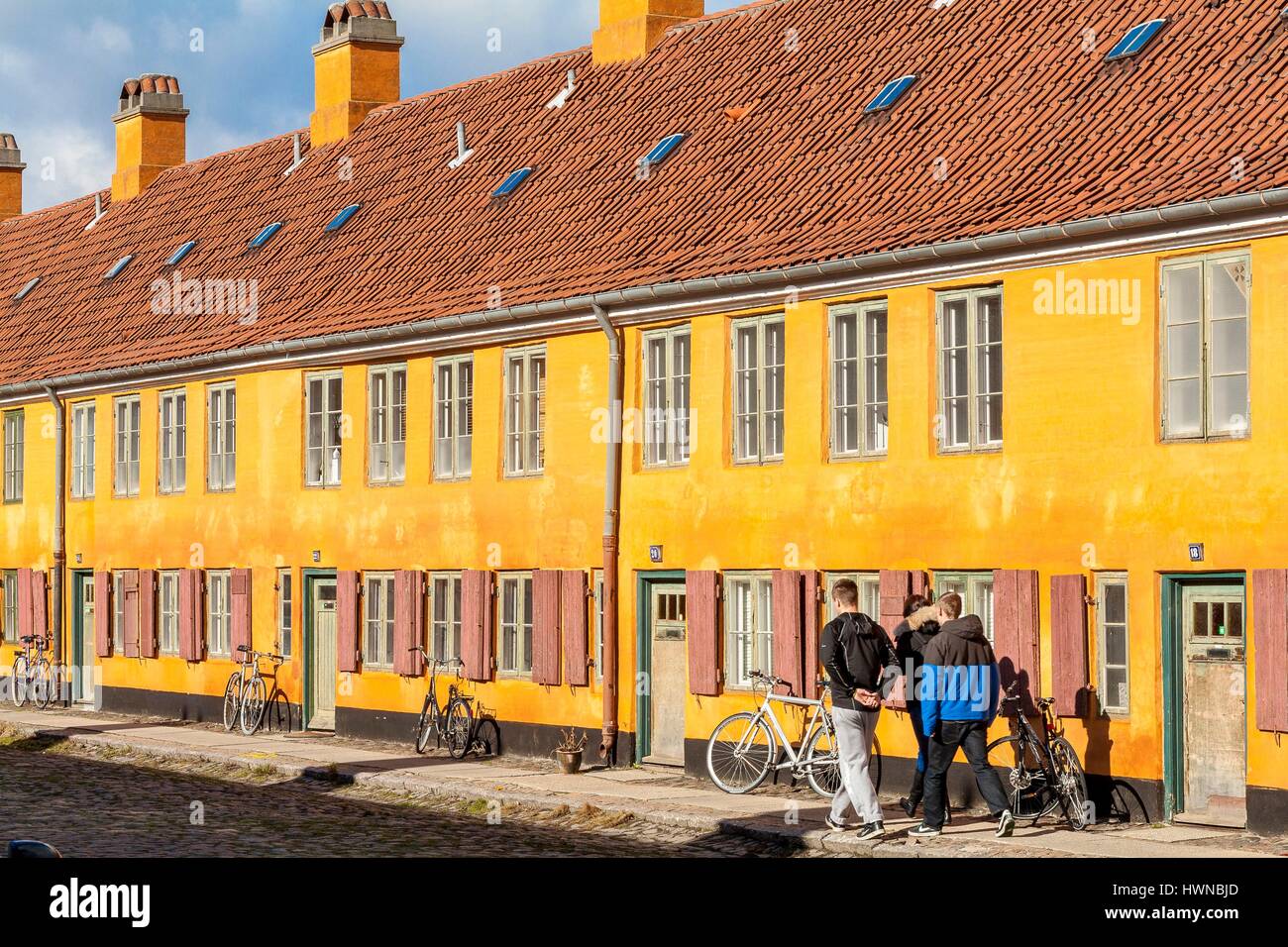 Denmark, Zealand, Copenhagen, Nyboder, historical district built in the ...